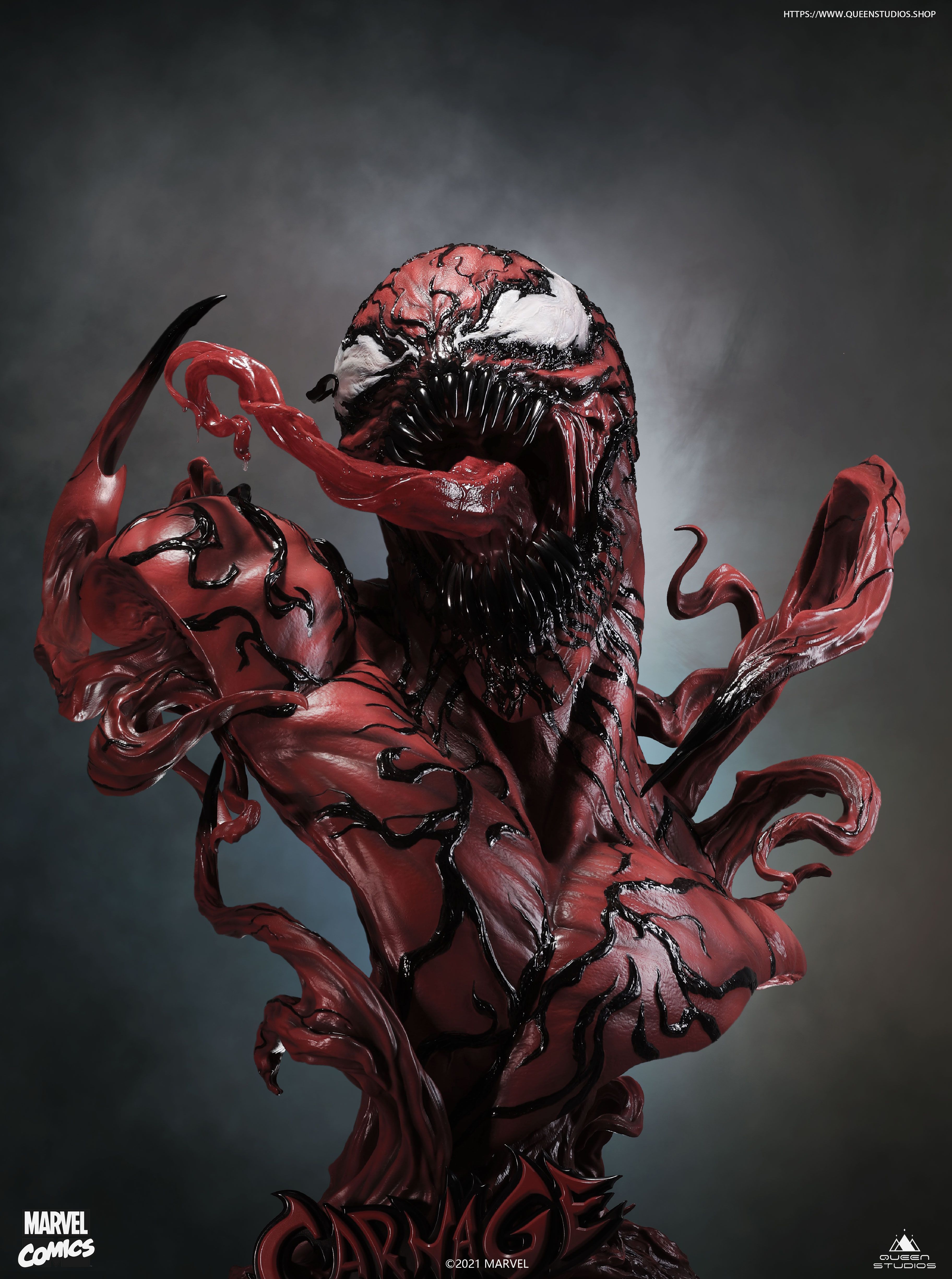Marvel's Carnage Gets Very Accurate Life Size Bust from Queen Studios