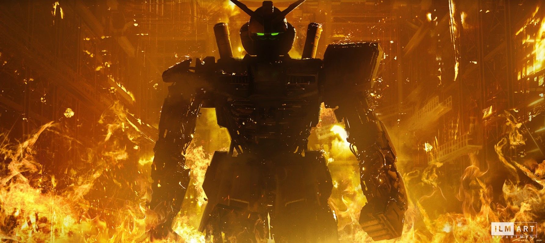 Mobile Suit Gundam Live-Action Movie Gets First Concept Art of Fiery Robot