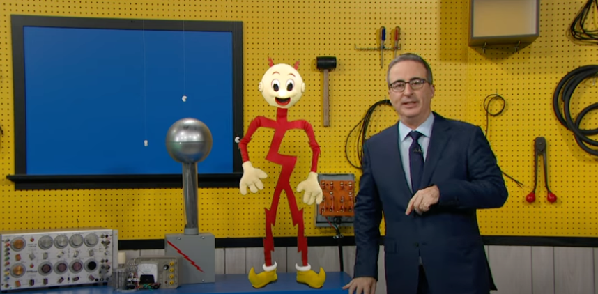 Last Week Tonight: John Oliver Faces Off With Utilities Mascot Ray Kilowatt