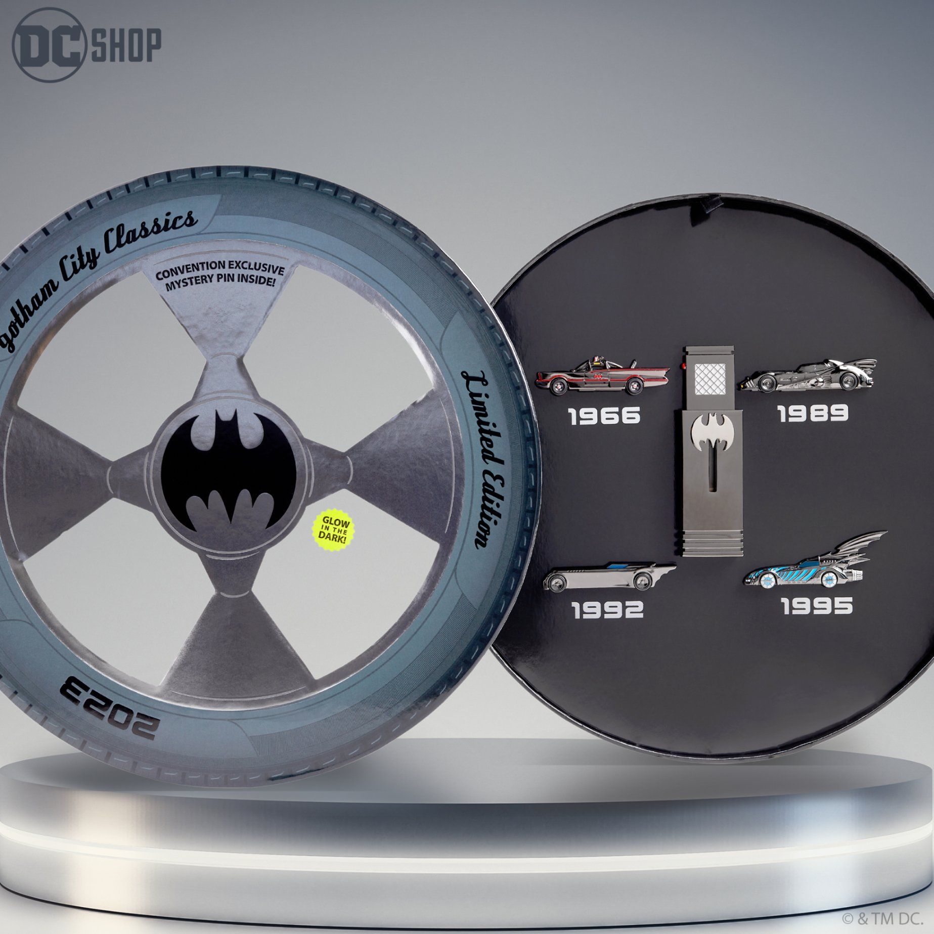 Batmobile Pin Collection Celebrates Decades of Batman's Iconic Vehicle