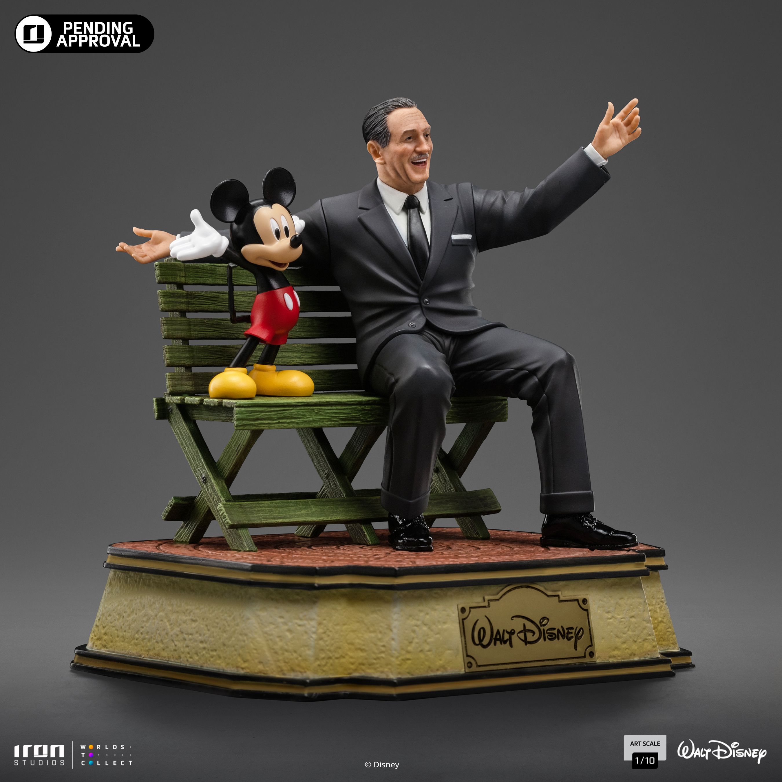 Walt Disney Og Mickey Mouse Statue Hemmelig Walt Disney's Mickey Mouse
