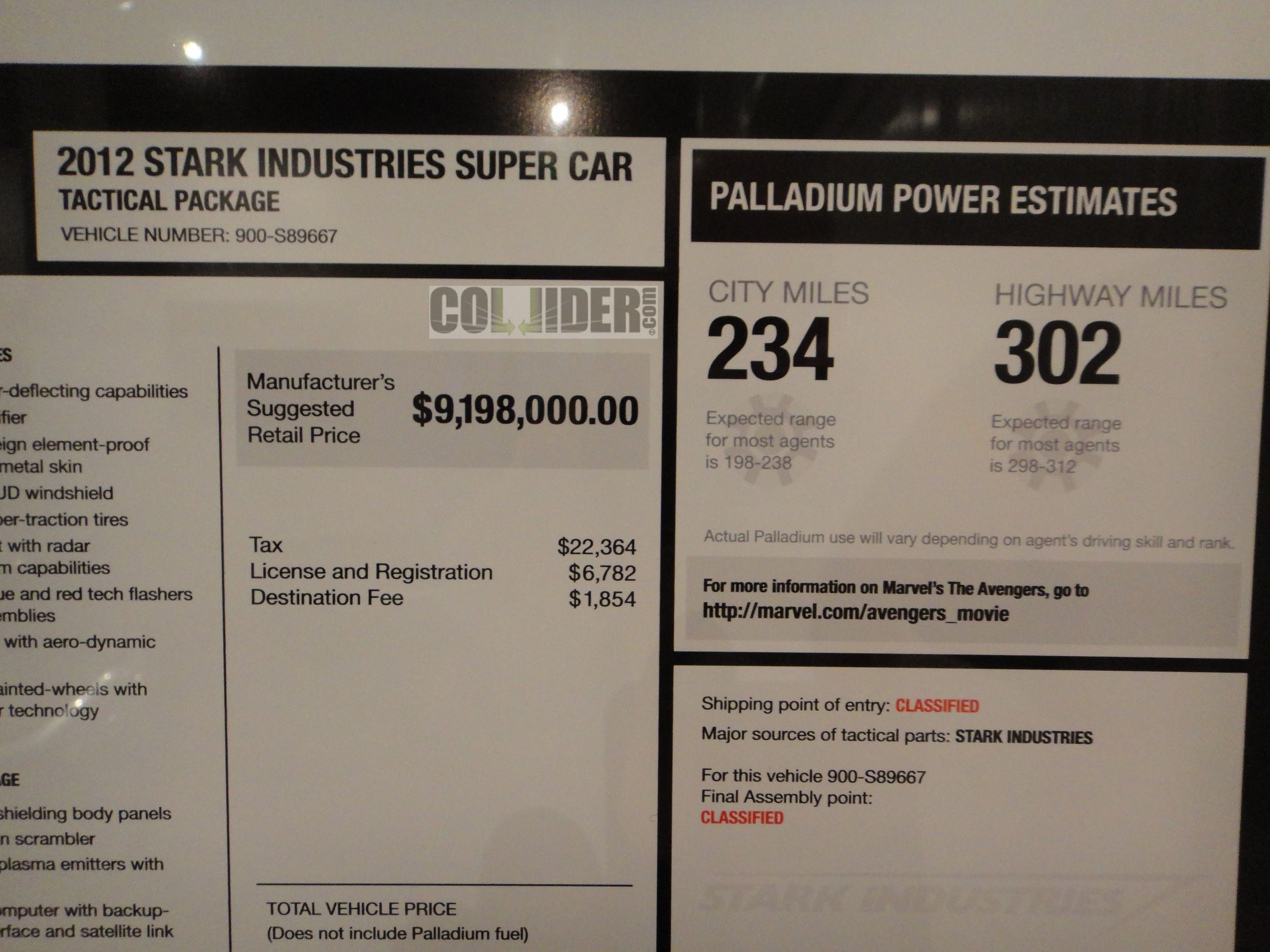 THE AVENGERS Tony Stark Car Images