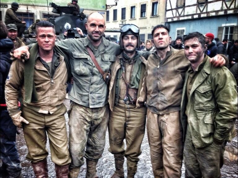 FURY Images. FURY Stars Brad Pitt, Shia LaBeouf, Logan Lerman, and Jon ...