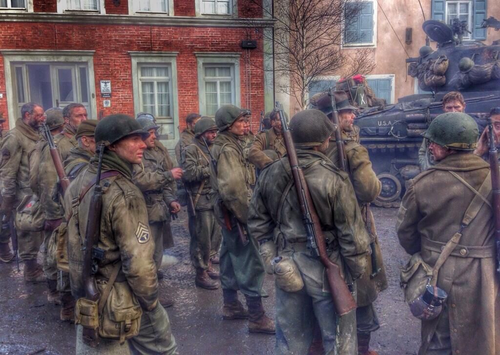 FURY Images. FURY Stars Brad Pitt, Shia LaBeouf, Logan Lerman, and Jon ...