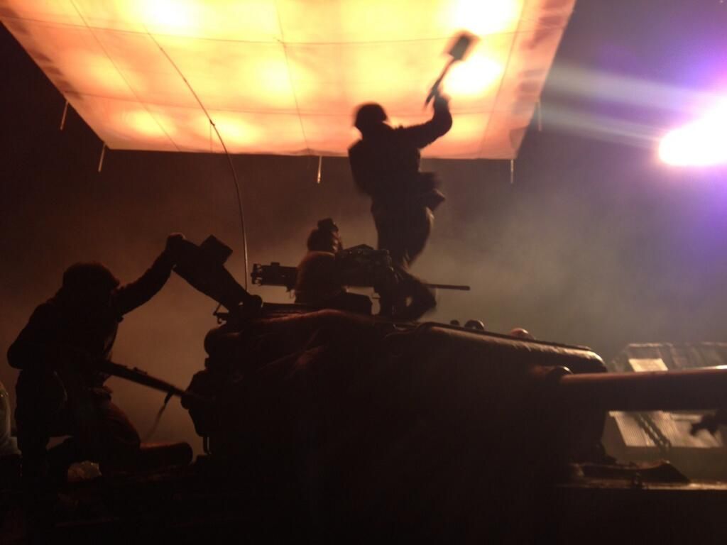 FURY Set Photo Images. FURY Stars Brad Pitt