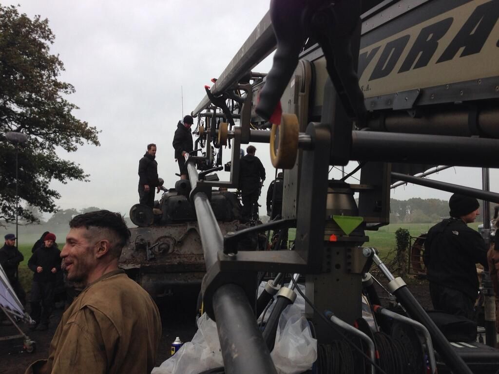 FURY Set Photo Images. FURY Stars Brad Pitt