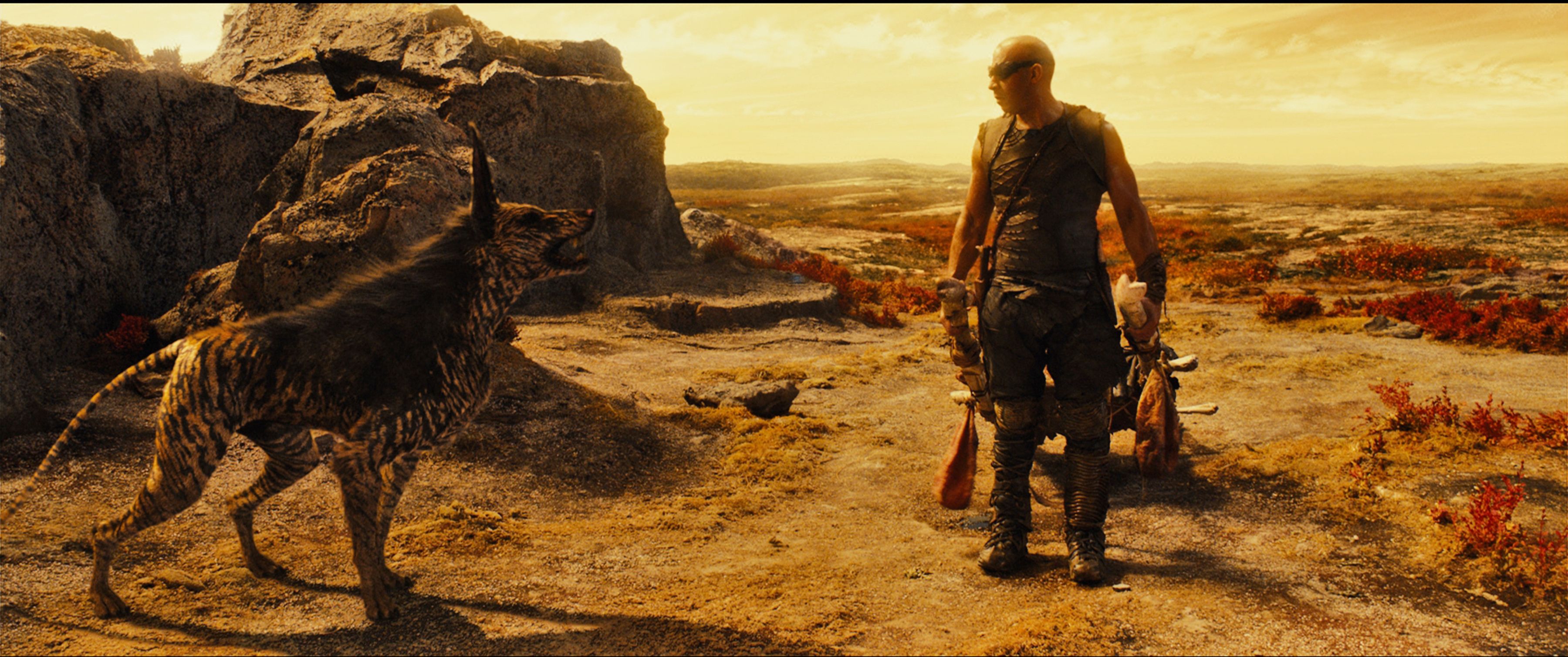 RIDDICK Images. RIDDICK Stars Vin Diesel, Katee Sackhoff, and Dave Bautista