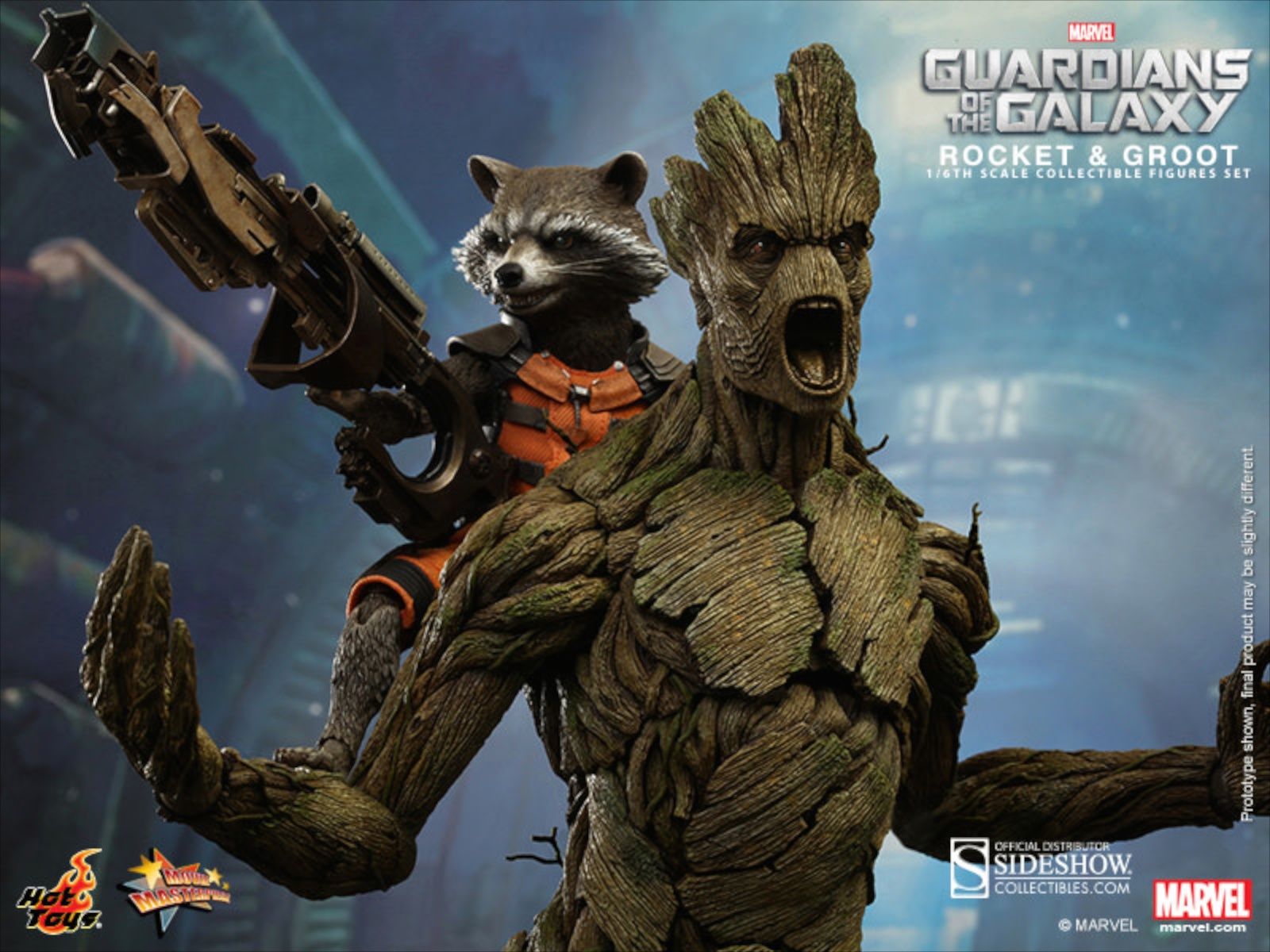 Guardians of the Galaxy Hot Toys Rocket and Groot Figures