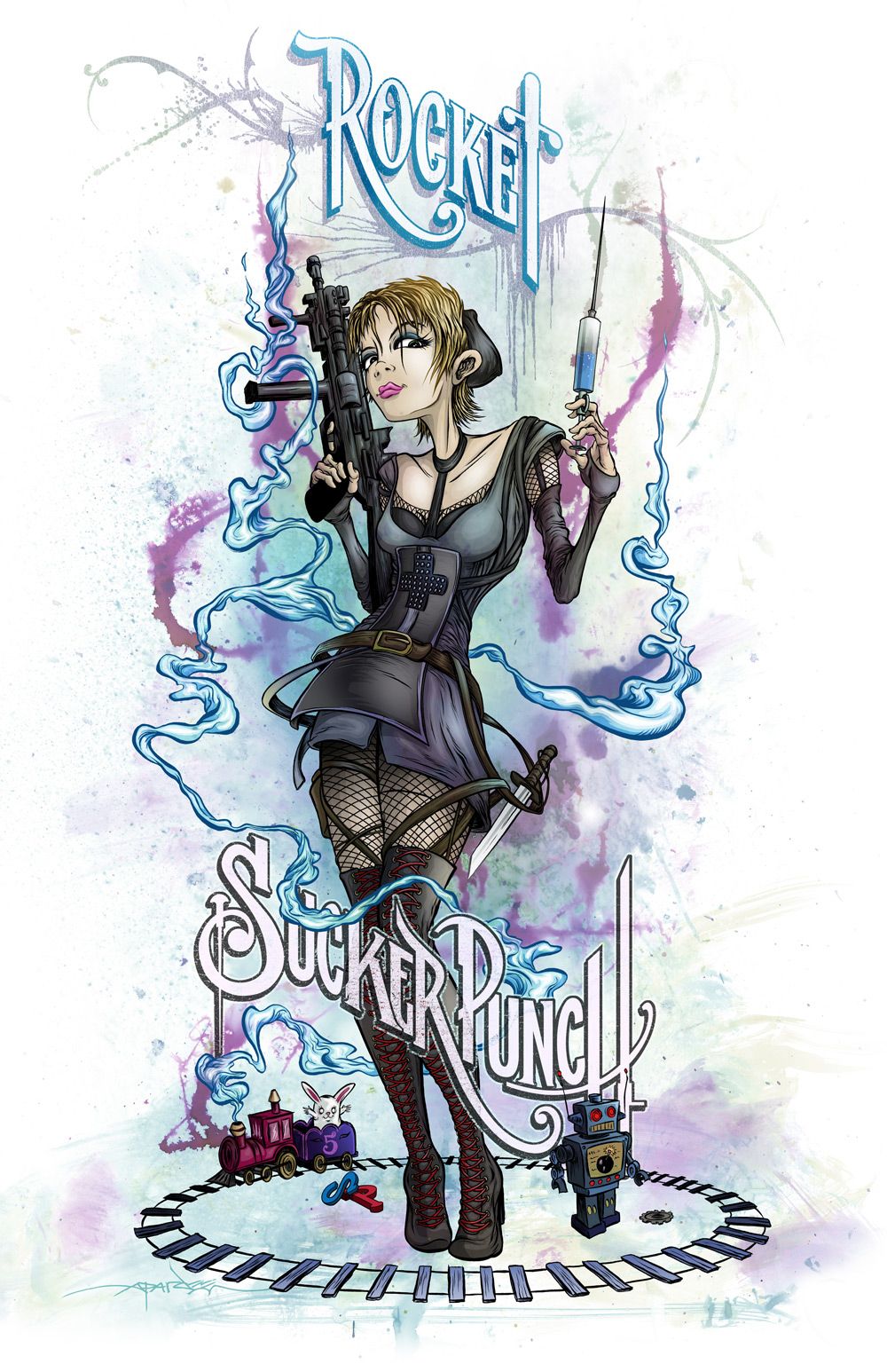 Beautiful Character Drawings by Alex Pardee for Zack Snyder's SUCKER PUNCH