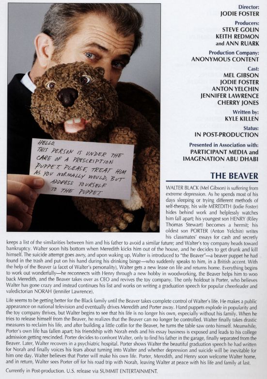 THE BEAVER Poster and Synopsis Starring Mel Gibson